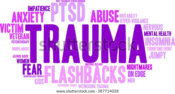 Trauma Word Cloud On White Background Stock Vector (Royalty Free ...