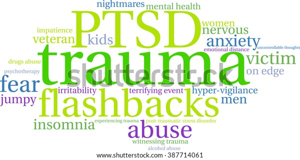 Trauma Word Cloud On White Background Stock Vector (Royalty Free ...