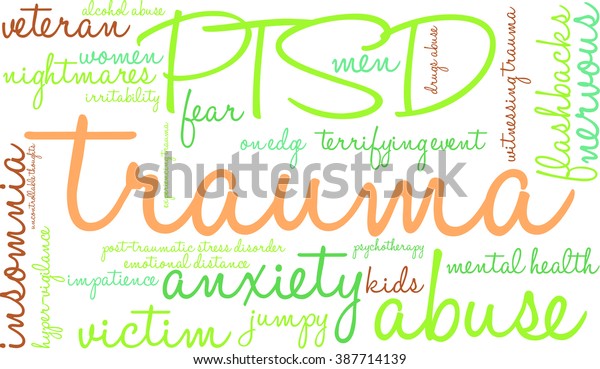 Trauma Word Cloud On White Background Stock Vector (Royalty Free ...