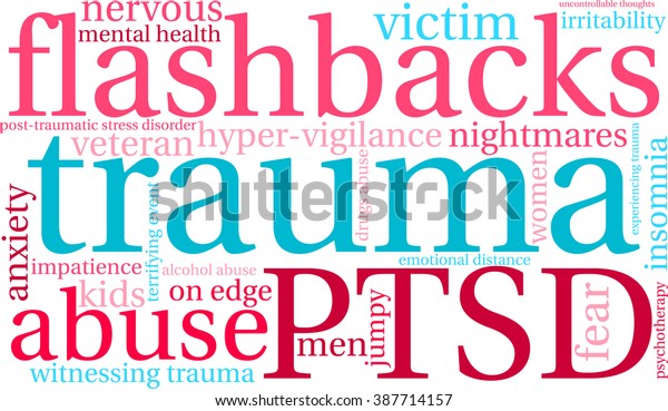 Trauma Word Cloud On White Background Stock Vector (Royalty Free ...