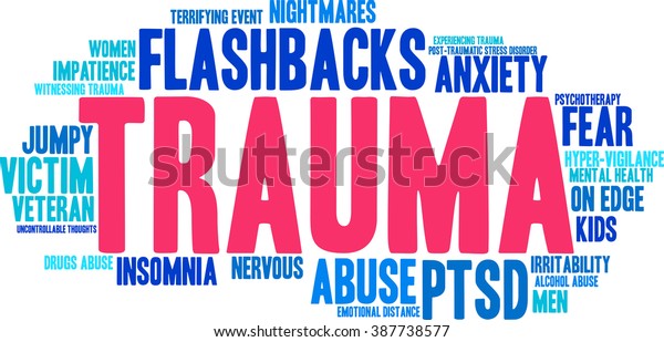 Trauma Word Cloud On White Background Stock Vector (Royalty Free ...