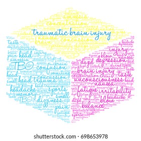 Traumatic Brain Injury Word Cloud On: vector de stock (libre de ...