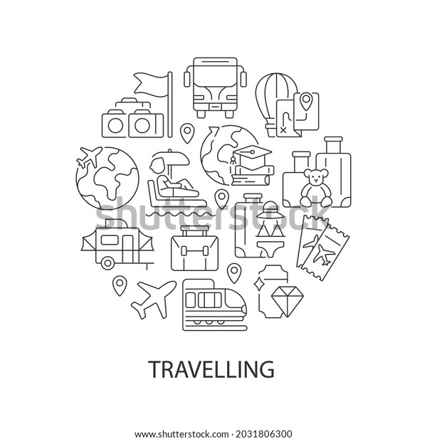 Travel Abstract Linear Concept Layout Headline Stock Vector (Royalty ...