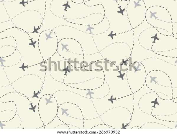 Travel Airplane Routes Seamless Pattern Vector Stock Vector (Royalty ...