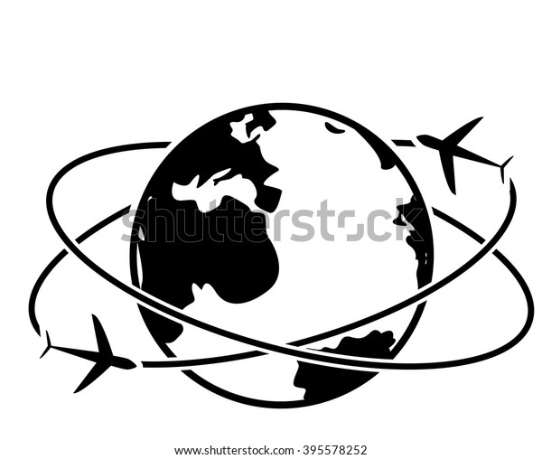 Travel Around World Icon Vector Symbol Stock Vector (Royalty Free ...