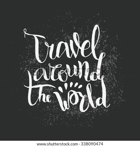 Travel Around World Vector Card Hand Vector de stock (libre de regalías ...