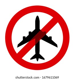 No Flying Plane Sign Stock Vector (Royalty Free) 1664983789