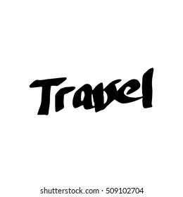Travel Calligraphy Vector Hand Made Doodle: vector de stock (libre de ...