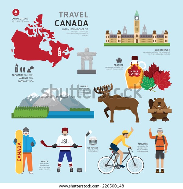 Travel Concept Canada Landmark Flat Icons Stock Vector (Royalty Free ... Travel Concept Canada Landmark Flat Icons Stock Vector (Royalty Free ...