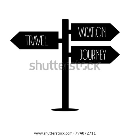 Travel Destination Pointer Black White Flat Stock Vector (Royalty Free ...