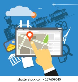 Travel Destination Vector Illustration Flat Design Stock Vector ...