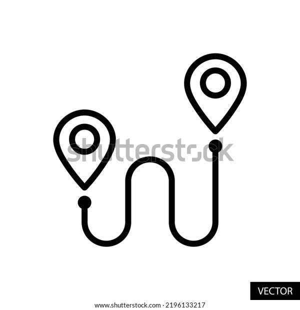 Travel Distance Between Two Points Vector Stock Vector (Royalty Free ...