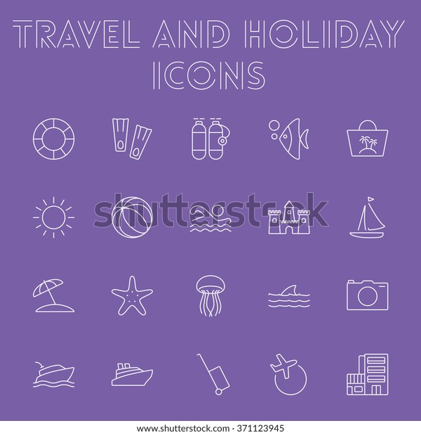 Travel Holiday Icon Set Stock Vector (Royalty Free) 371123945 ...