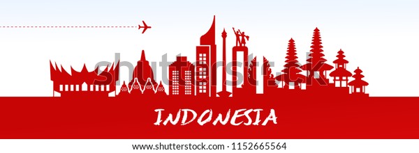 Travel Indonesia Vector Stock Vector (Royalty Free) 1152665564