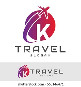 Travel Initial Letter K Logo Design Stock Vector (Royalty Free ...