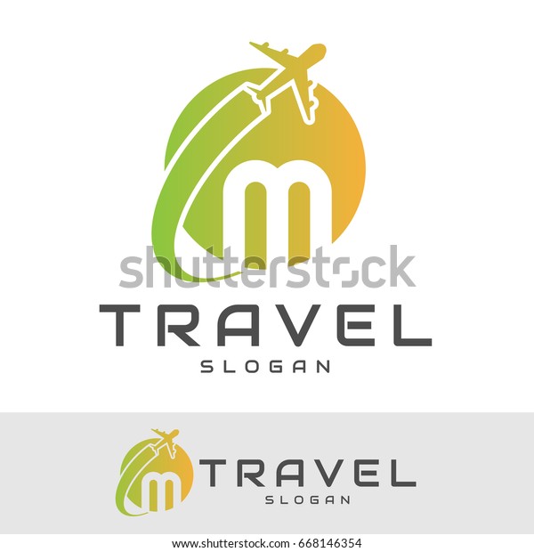 Travel Initial Letter M Logo Design Stock Vector (Royalty Free ...