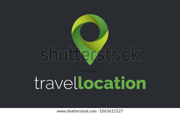 Travel Location Green Logo Stock Vector (Royalty Free) 1063611527 ...