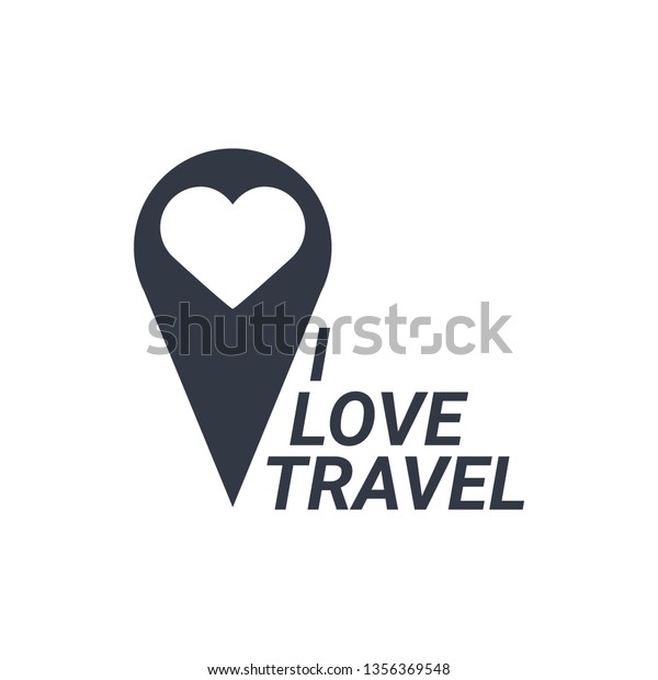 Travel Logo Template Heart Vector Illustration Stock Vector (Royalty ...