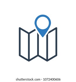 Travel Map Address Icon Stock Vector (Royalty Free) 1072400606 ...