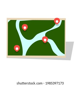 Travel Map Checkin Points On Map Stock Vector (Royalty Free) 1985397173 ...