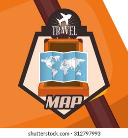 Travel Map Design Vector Illustration 10 Stock Vector (Royalty Free ...