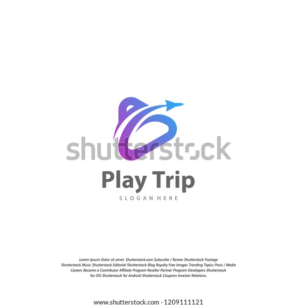 Travel Play Logo Design Vector Travel Stock Vector (Royalty Free ...
