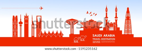 Travel Saudi Arabia Vector Stock Vector (Royalty Free) 1191235162 ...