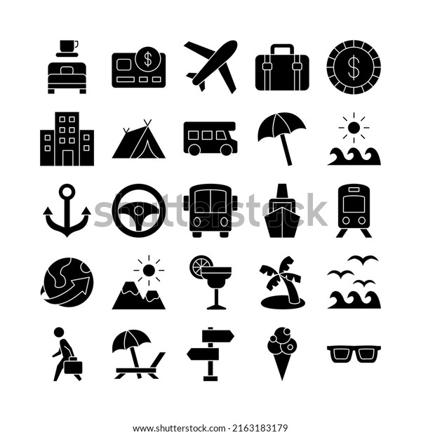 Travel Set Icon Modern Style Stock Vector (Royalty Free) 2163183179 ...