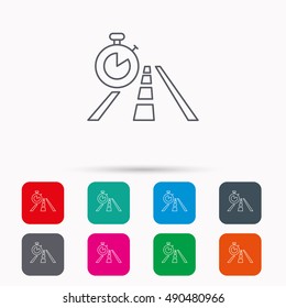 Travel Time Icon Road Timer Sign Stock Vector (Royalty Free) 490480966 ...