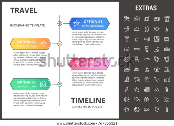 Travel Timeline Infographic Template Elements Icons Stock Vector ...