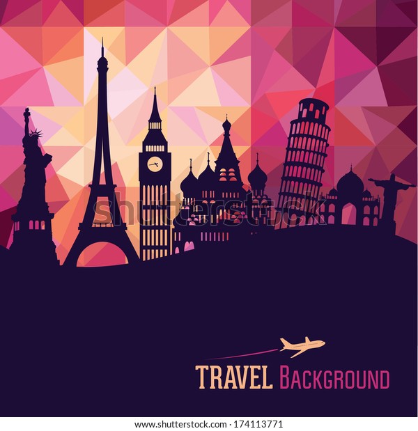 Travel Tourism Background Stock Vector (Royalty Free) 174113771 ...