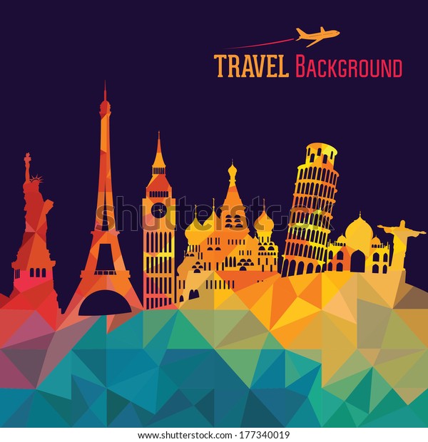 Travel Tourism Background Stock Vector (Royalty Free) 177340019