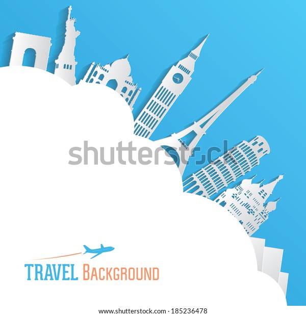 Travel Tourism Background Stock Vector (Royalty Free) 185236478