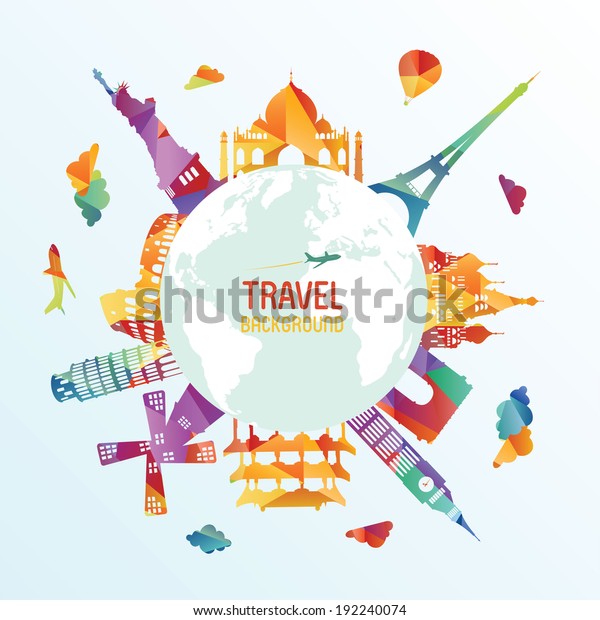 Travel Tourism Background Stock Vector (Royalty Free) 192240074