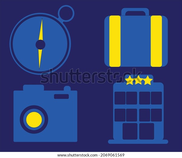 Travel Trip Logo Camera Compas Hotel Stock Vector (Royalty Free ...