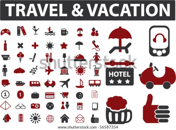 Travel Vacation Signs Vector Stock Vector (Royalty Free) 56587354 ...