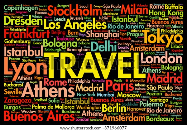 Travel Word Cloud Concept Made Words Stock Vector (Royalty Free ...