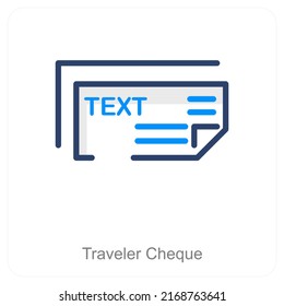 Traveler Cheque Cheque Icon Concept Stock Vector (Royalty Free ...