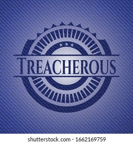 Treacherous Emblem Jean Background Vector Illustration Stock Vector ...
