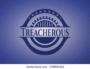 Treacherous Emblem Jean Texture Vector Illustration Stock Vector ...