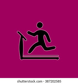 Treadmill Flat Symbol Pictogram Over Purple Stock Vector (Royalty Free ...