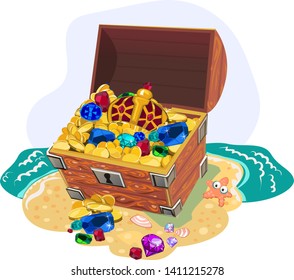 Treasure Chest Cartoon Vector Isolated Object Stock Vector (Royalty ...