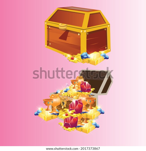 Treasure Chest Gold Vector Illustration Vector Stock Vector (Royalty ...