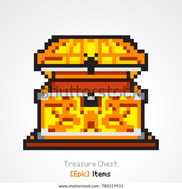 Treasure Chest Pixel Art Stock Vector (Royalty Free) 780219931