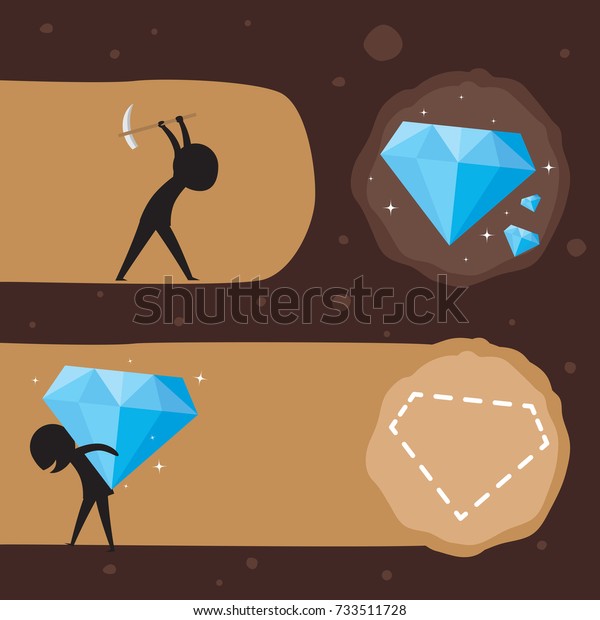 Treasure Digging Someone Carry Diamond On Stock Vector (Royalty Free ...
