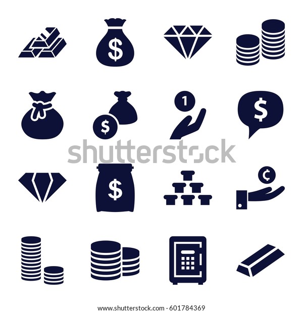 Treasure Icons Set Set 16 Treasure Stock Vector (Royalty Free) 601784369