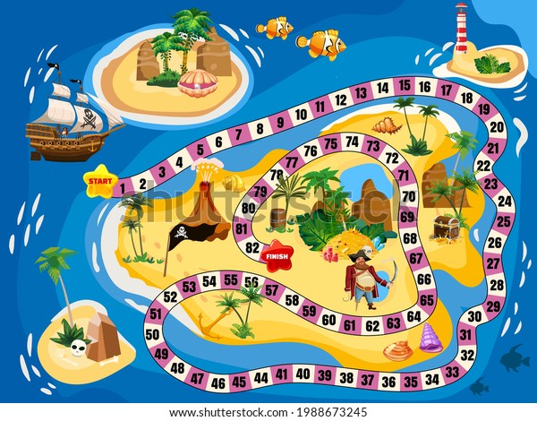 Treasure Island Pirate Board Game Map Stock Vector (Royalty Free ... Treasure Island Pirate Board Game Map Stock Vector (Royalty Free ...