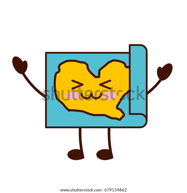 Treasure Map Game Kawaii Character Stock Vector (Royalty Free ...