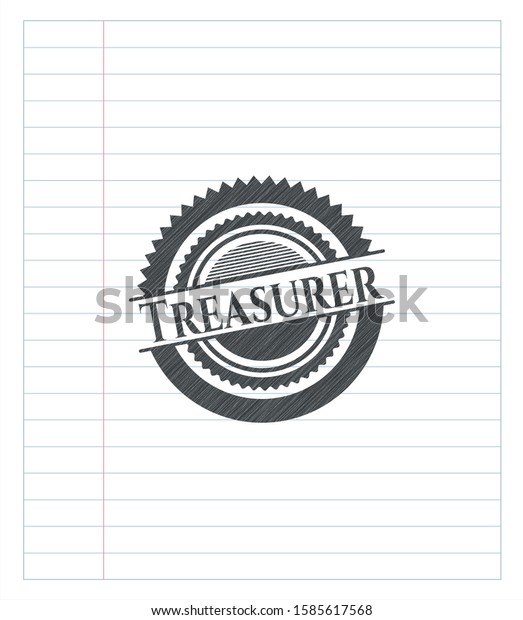 Treasurer Emblem Pencil Effect Vector Illustration Stock Vector ...