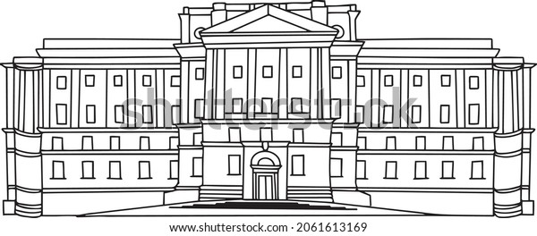 Treasury Line Drawing London Stock Vector (Royalty Free) 2061613169 ...